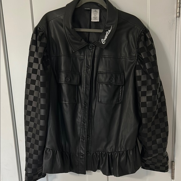 Disney | Jackets & Coats | Disney Parks Black Vegan Leather Cruella ...